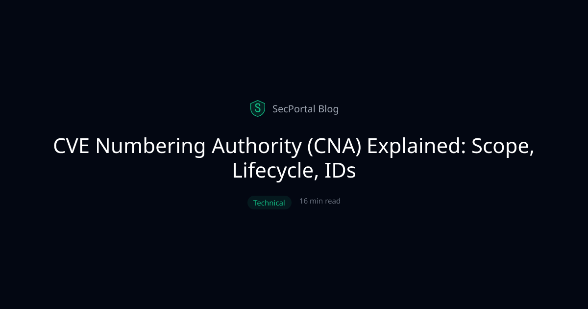CVE Numbering Authority (CNA) Explained: Scope, Lifecycle, IDs